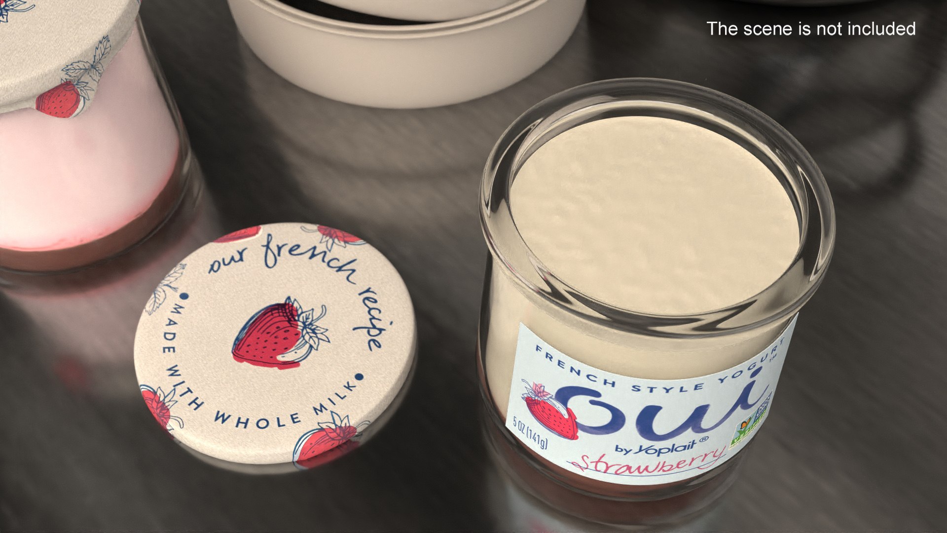 3D French Style Oui Yogurt Container Full - TurboSquid 2277716