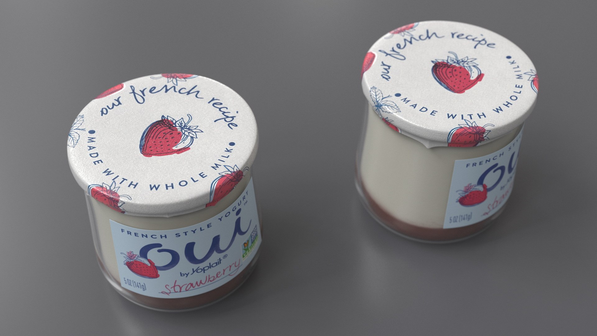 3D French Style Oui Yogurt Container Full - TurboSquid 2277716