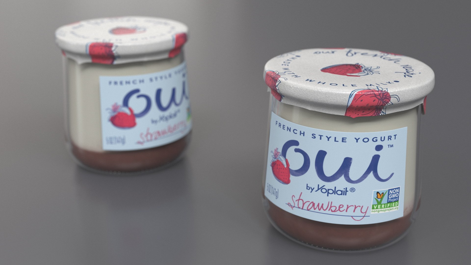 3D French Style Oui Yogurt Container Full - TurboSquid 2277716