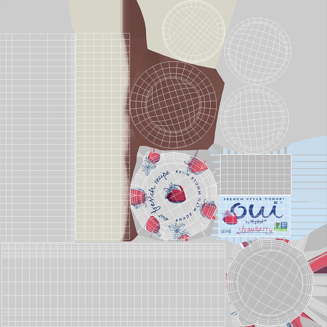 3D French Style Oui Yogurt Container Full - TurboSquid 2277716