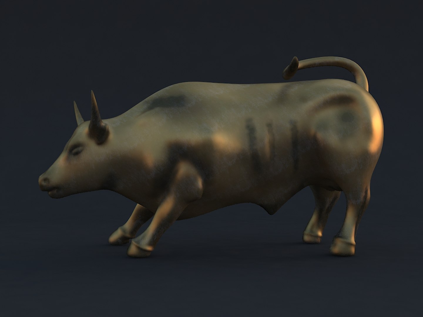 3d bull statue model