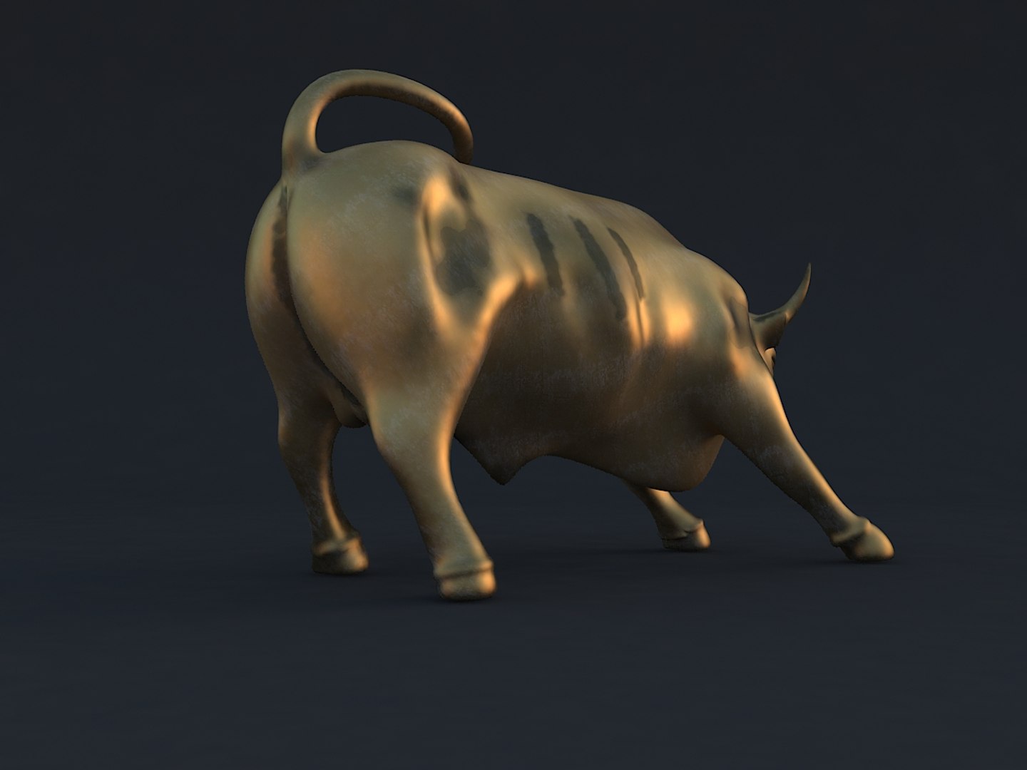 3d bull statue model