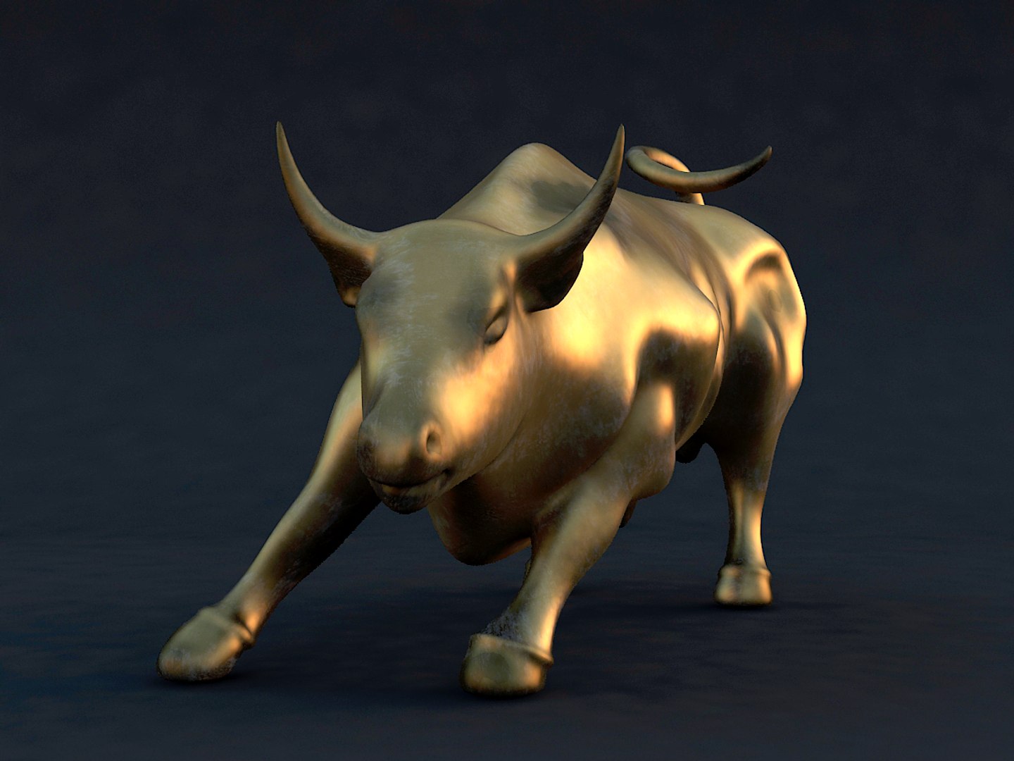 3d bull statue model