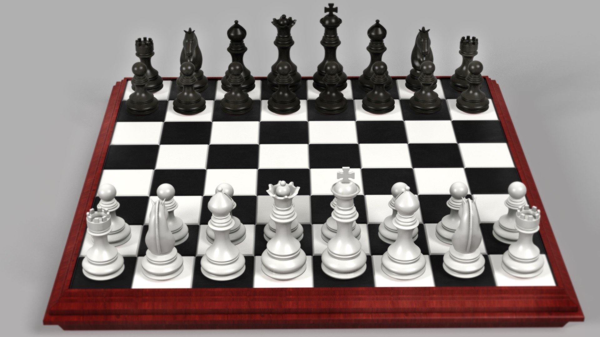 3D realistic plastic chess set model - TurboSquid 1605812