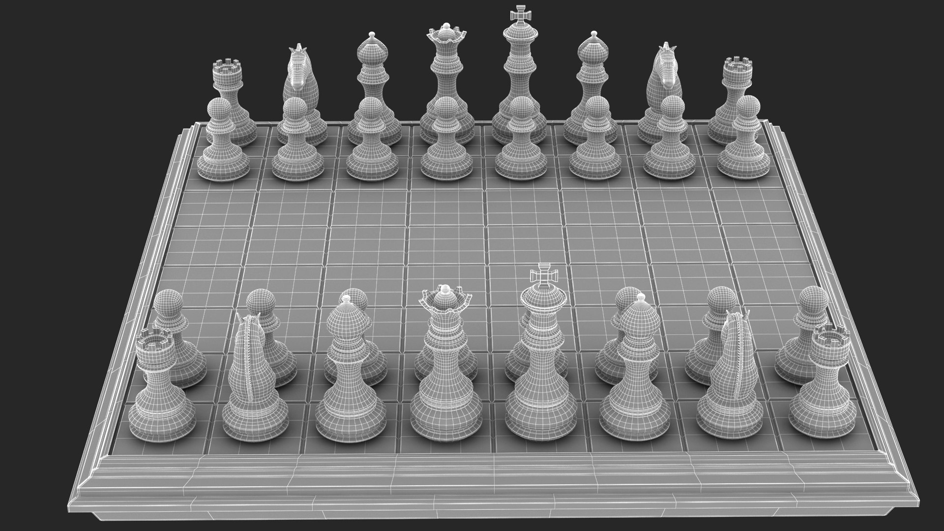 3D realistic plastic chess set model - TurboSquid 1605812