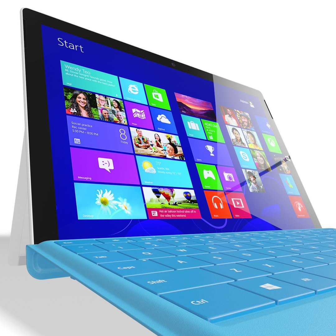 realistic microsoft surface 3 3d model