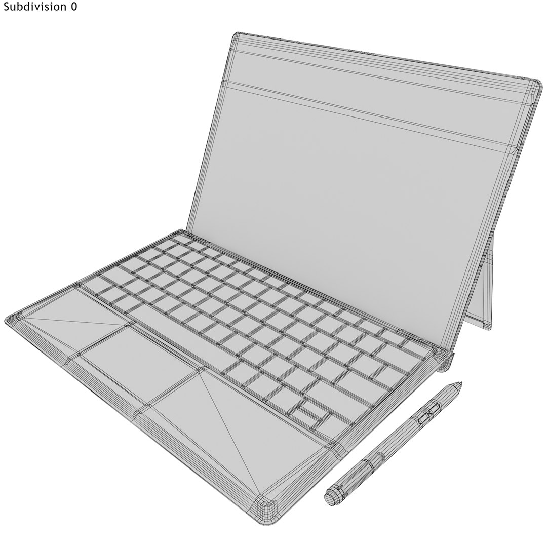 realistic microsoft surface 3 3d model
