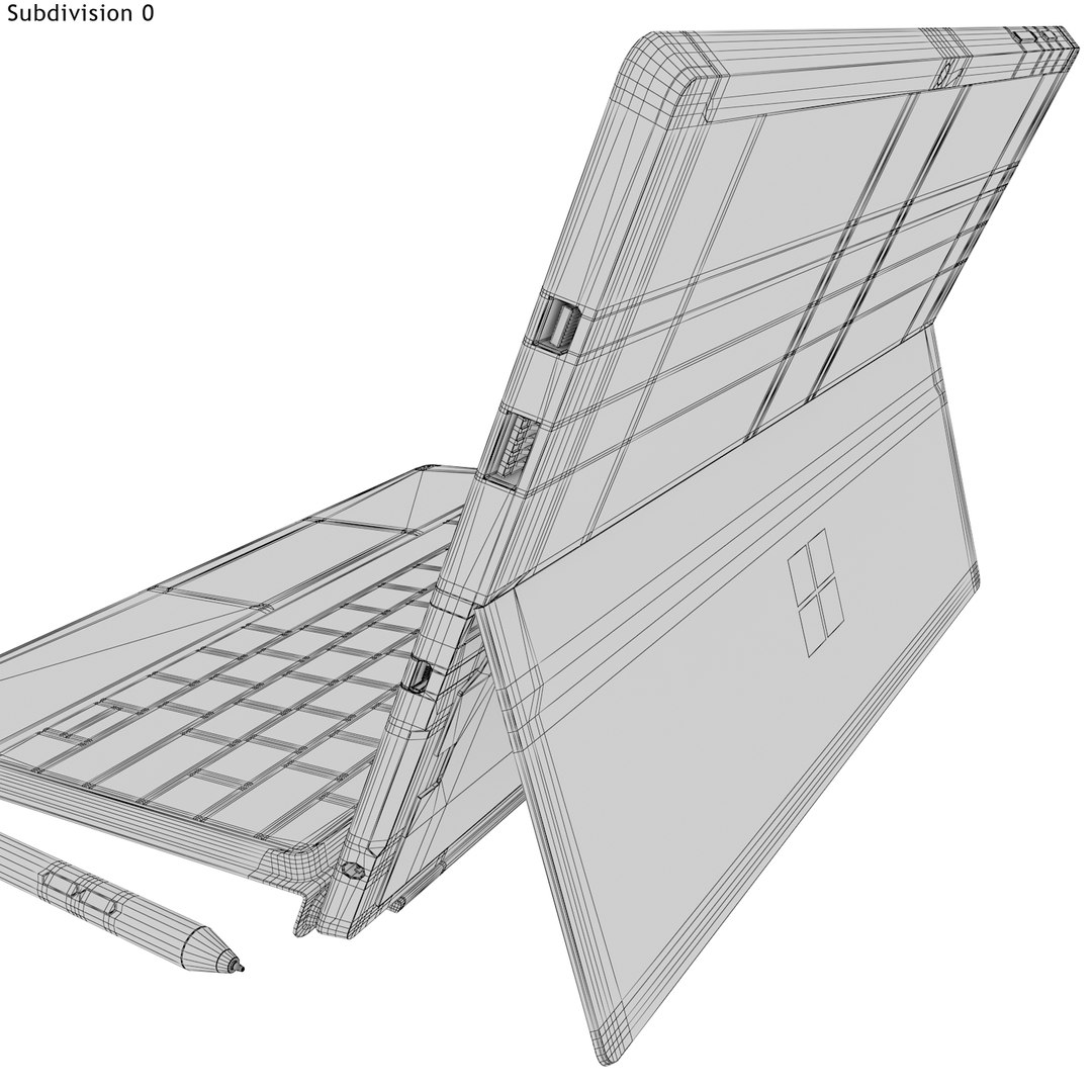 realistic microsoft surface 3 3d model