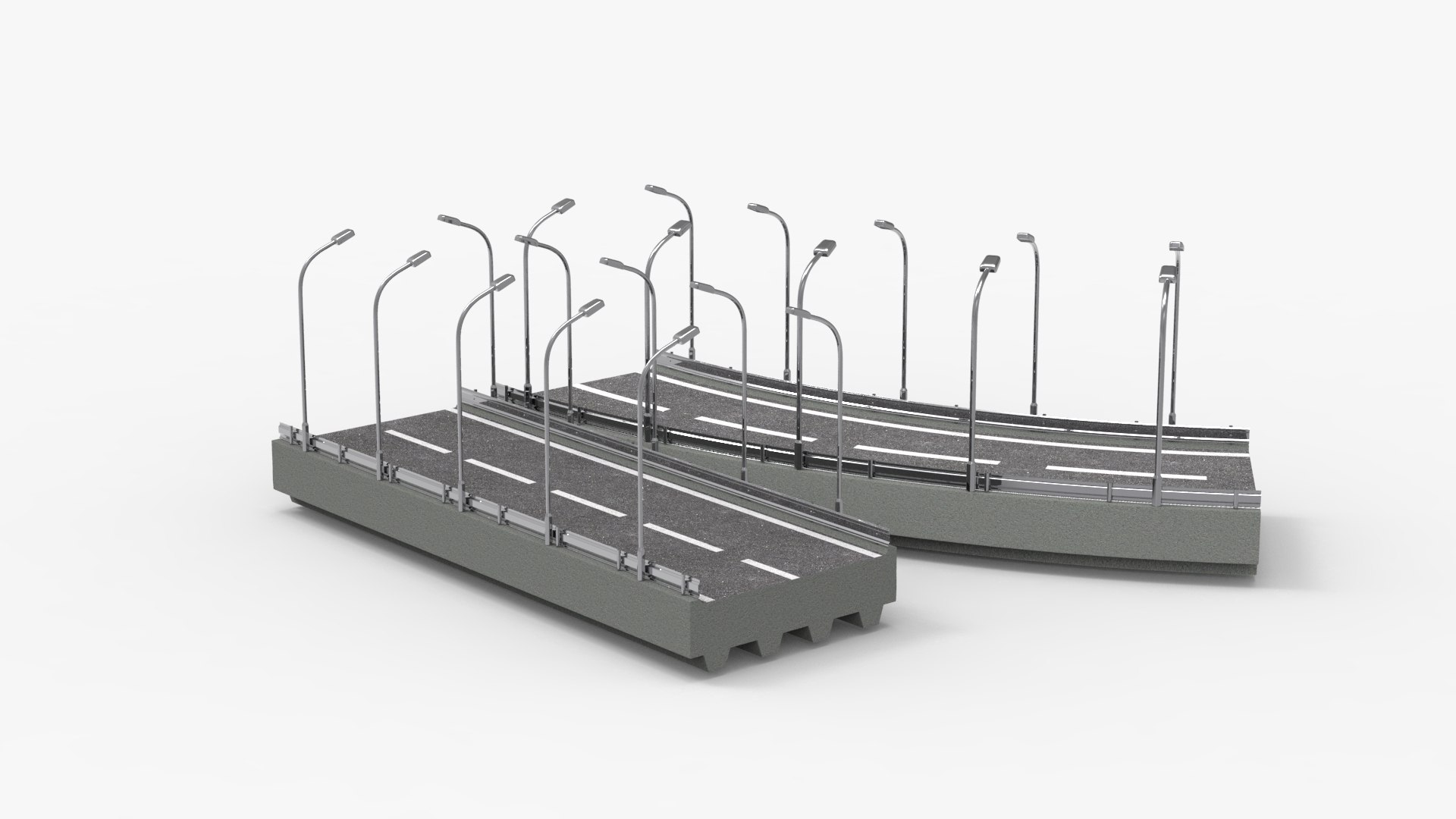 Highway Roads Street City 3D Model - TurboSquid 1616858