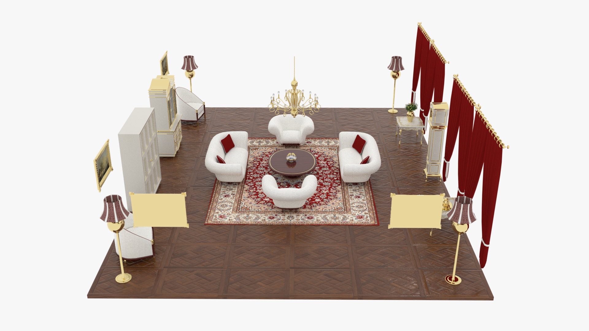 3D Victorian living Room model - TurboSquid 1747152