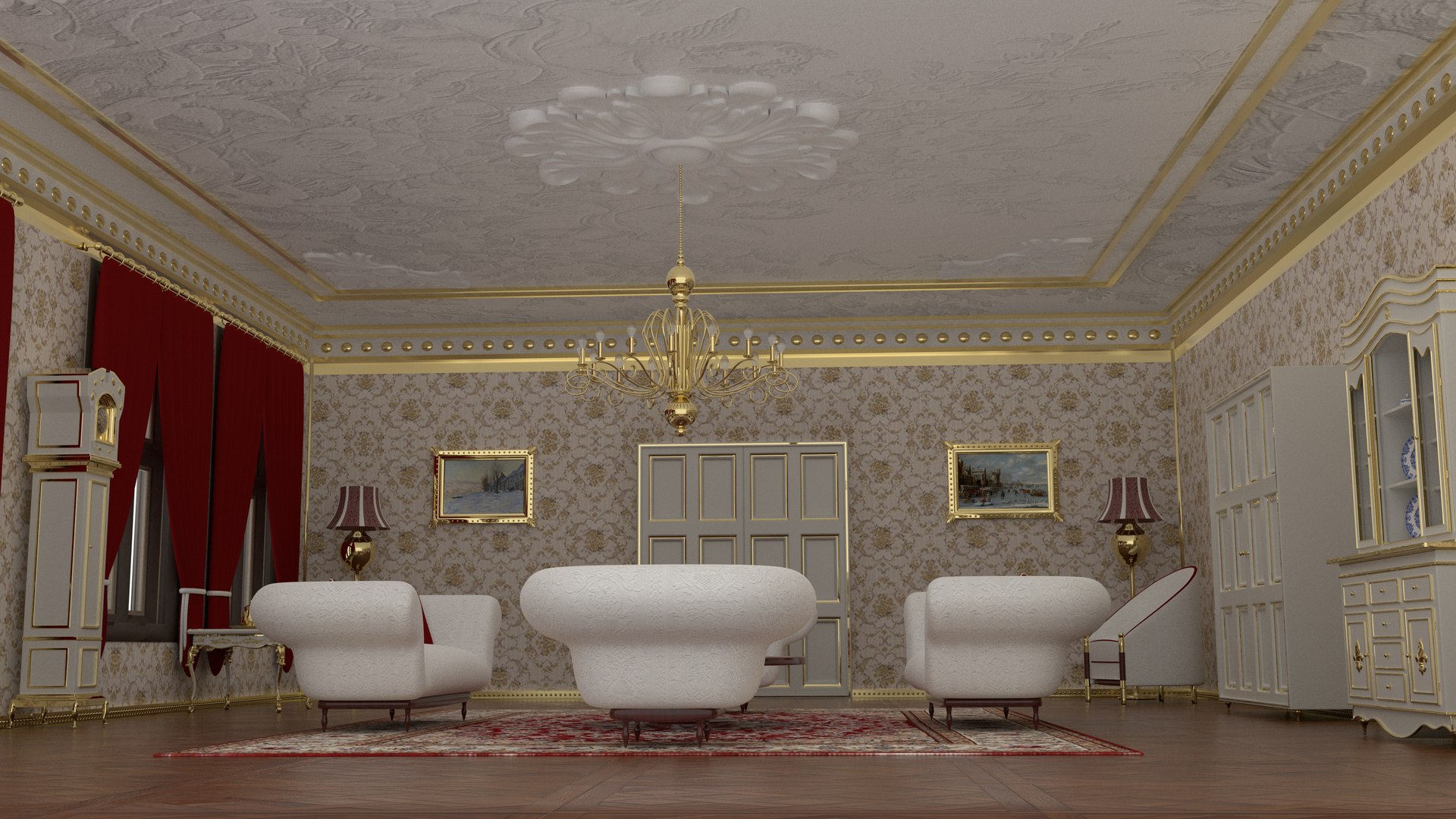 3D Victorian living Room model - TurboSquid 1747152