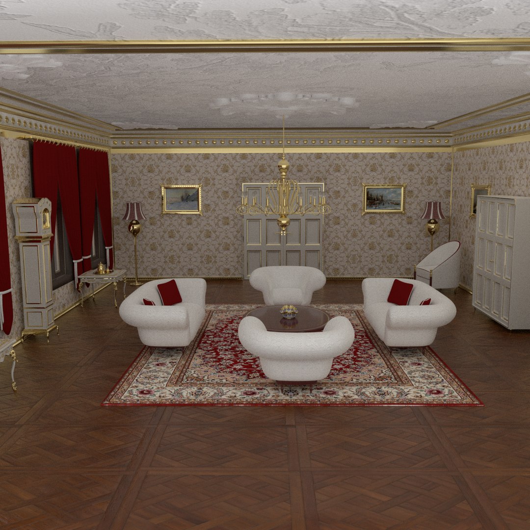 3D Victorian living Room model - TurboSquid 1747152