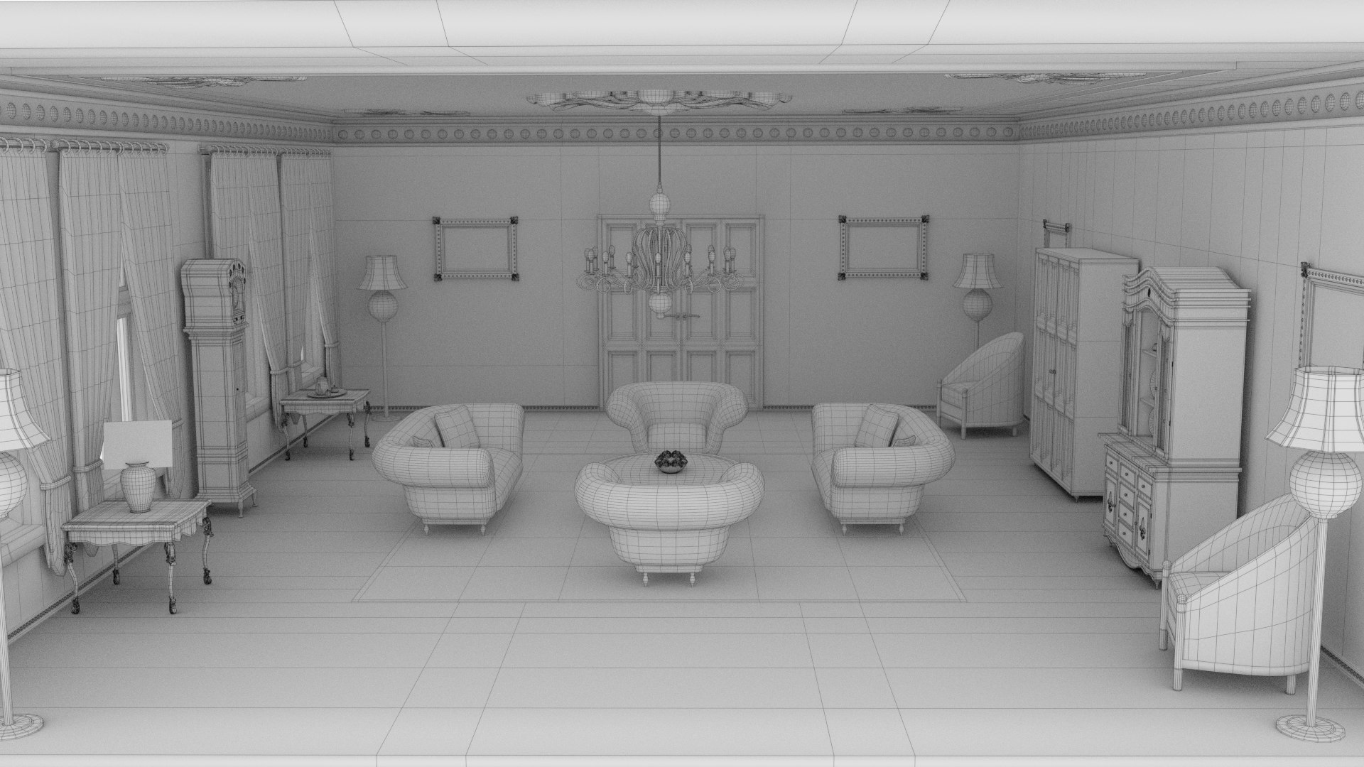 3D Victorian living Room model - TurboSquid 1747152