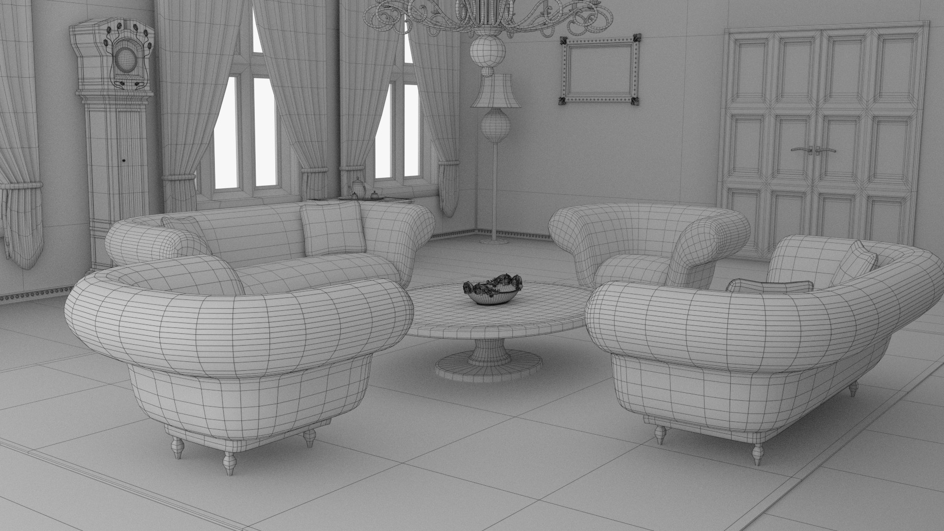 3D Victorian living Room model - TurboSquid 1747152