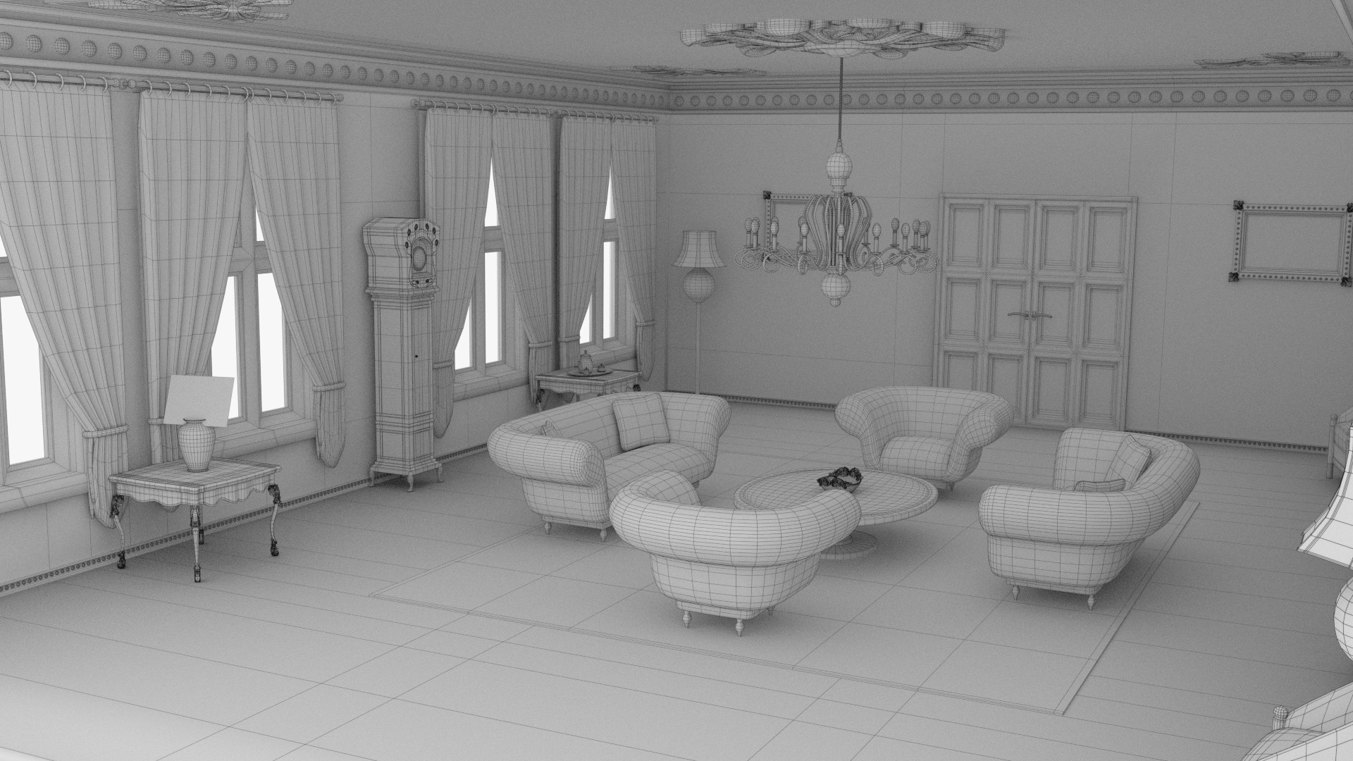 3D Victorian living Room model - TurboSquid 1747152