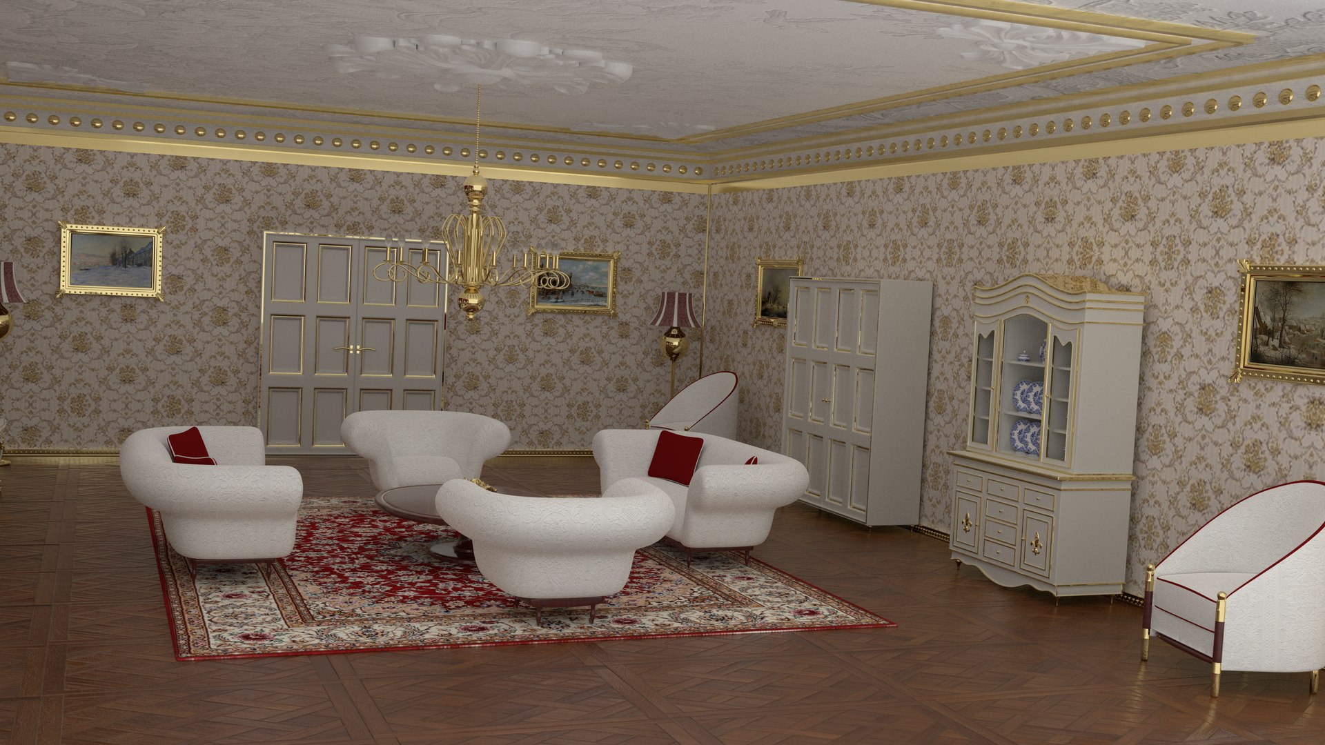 3D Victorian living Room model - TurboSquid 1747152