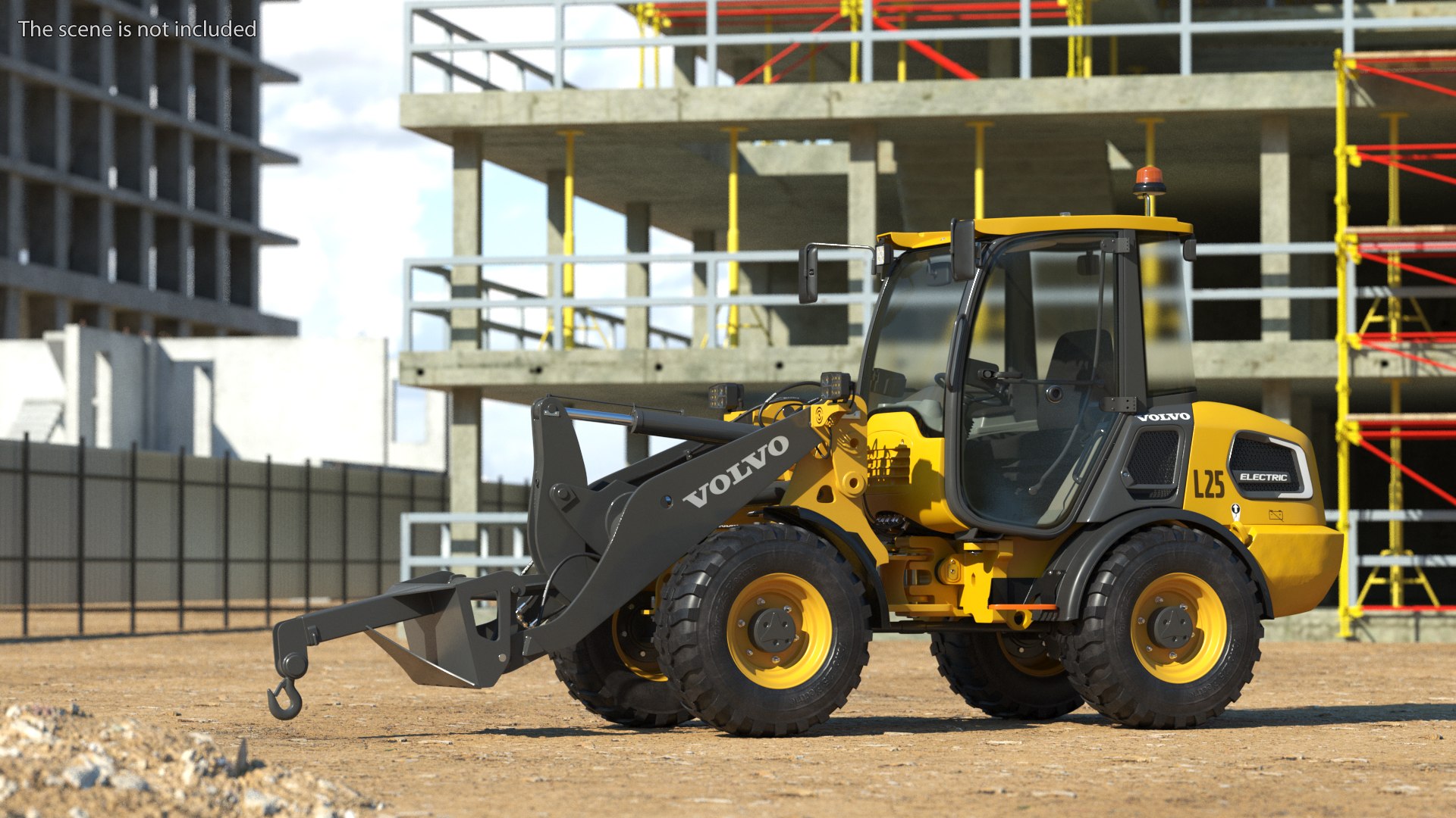 3D Volvo L25 Electric Loader with Material Handling Arm Simple Interior ...