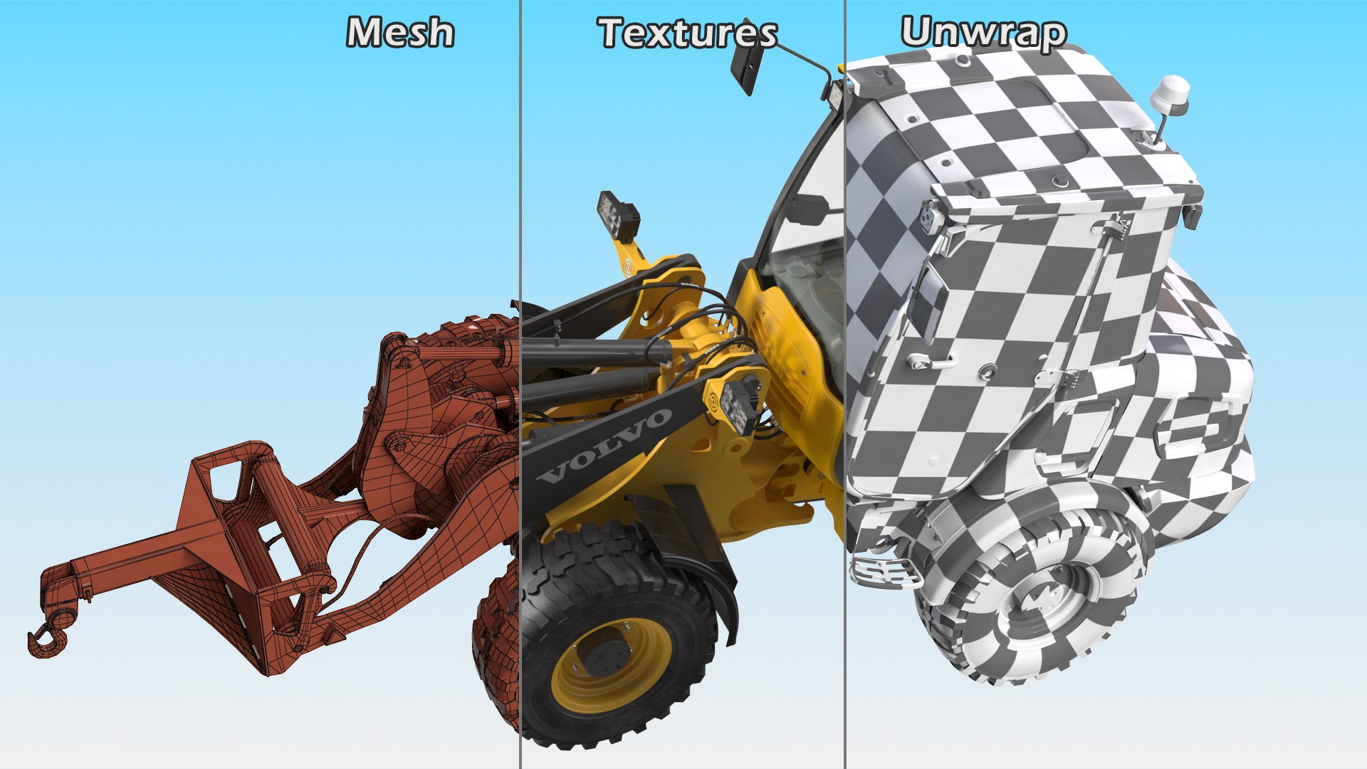 3D Volvo L25 Electric Loader with Material Handling Arm Simple Interior ...