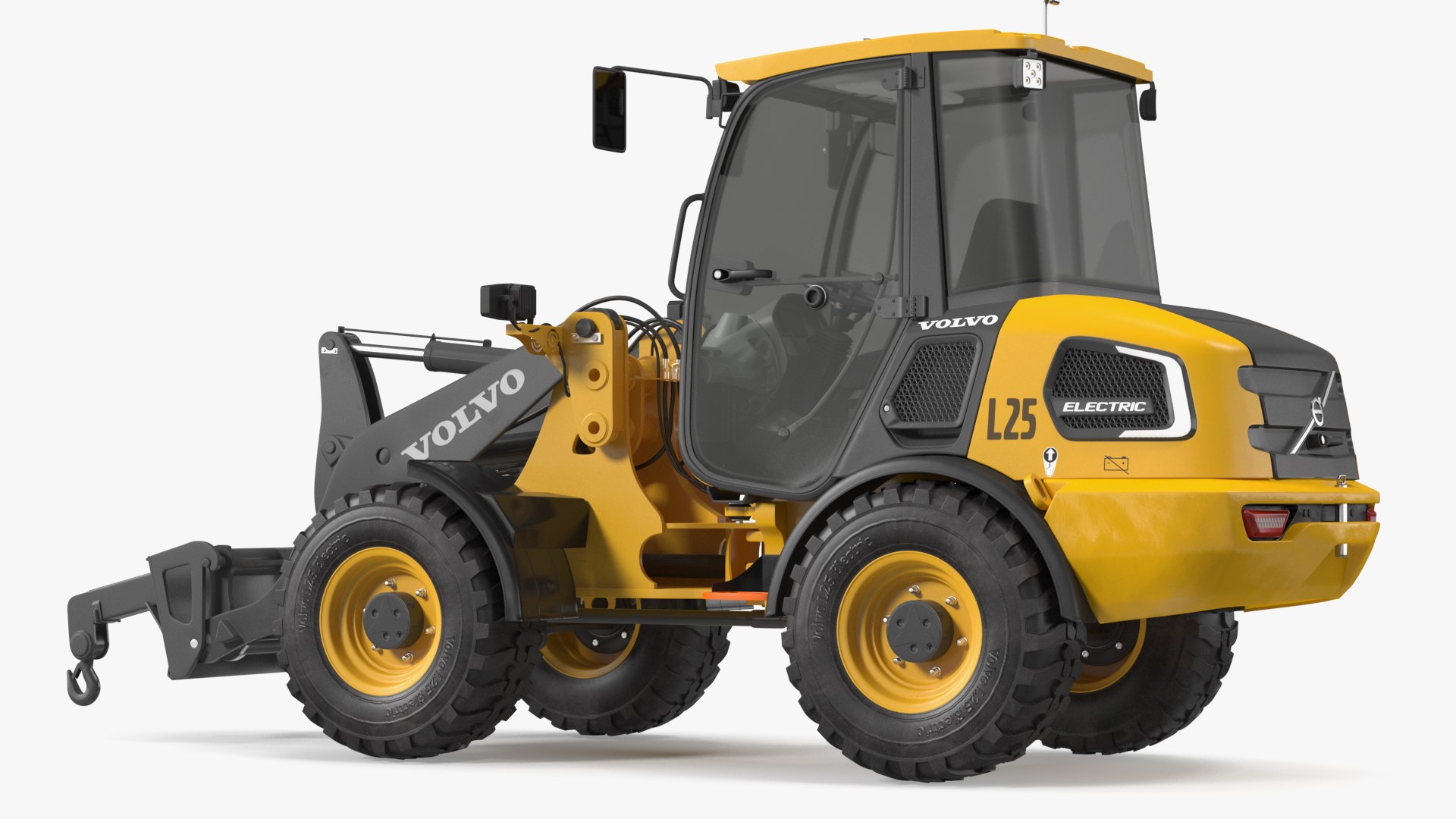 3D Volvo L25 Electric Loader with Material Handling Arm Simple Interior ...