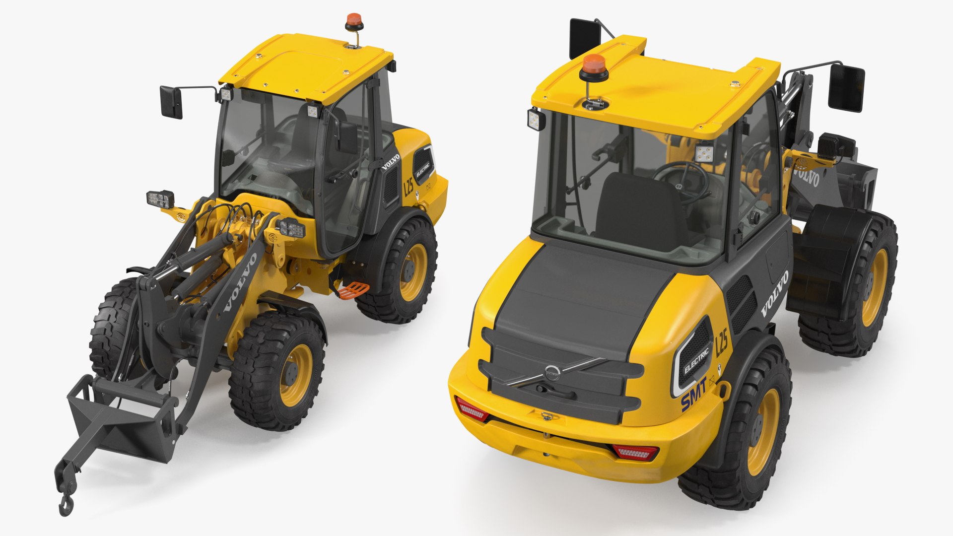 3D Volvo L25 Electric Loader with Material Handling Arm Simple Interior ...