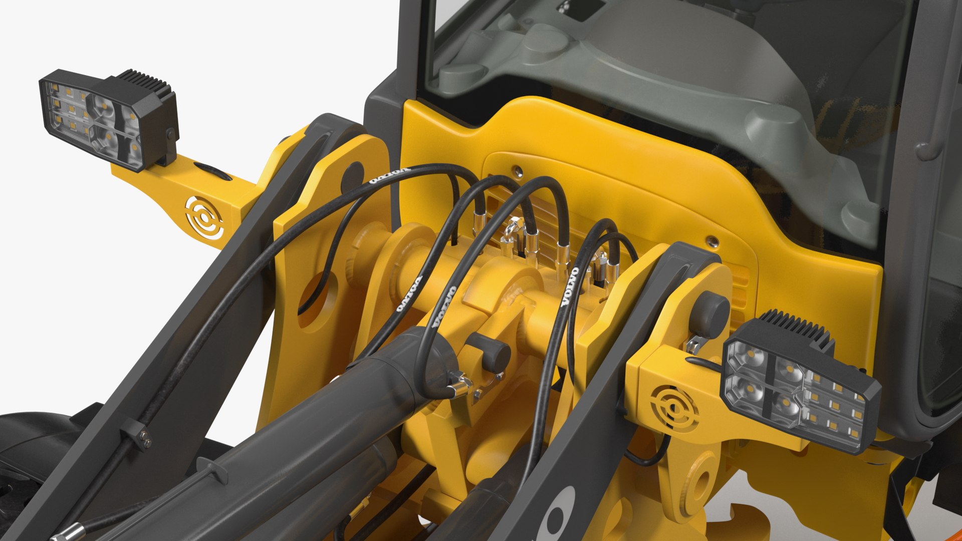 3D Volvo L25 Electric Loader with Material Handling Arm Simple Interior ...