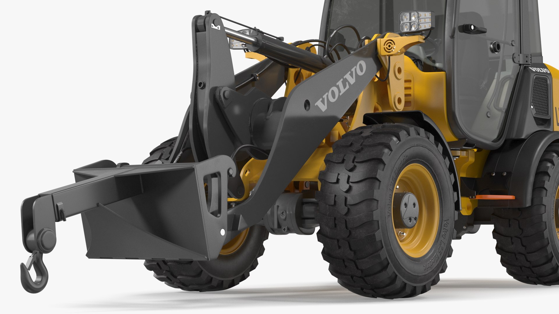3D Volvo L25 Electric Loader with Material Handling Arm Simple Interior ...