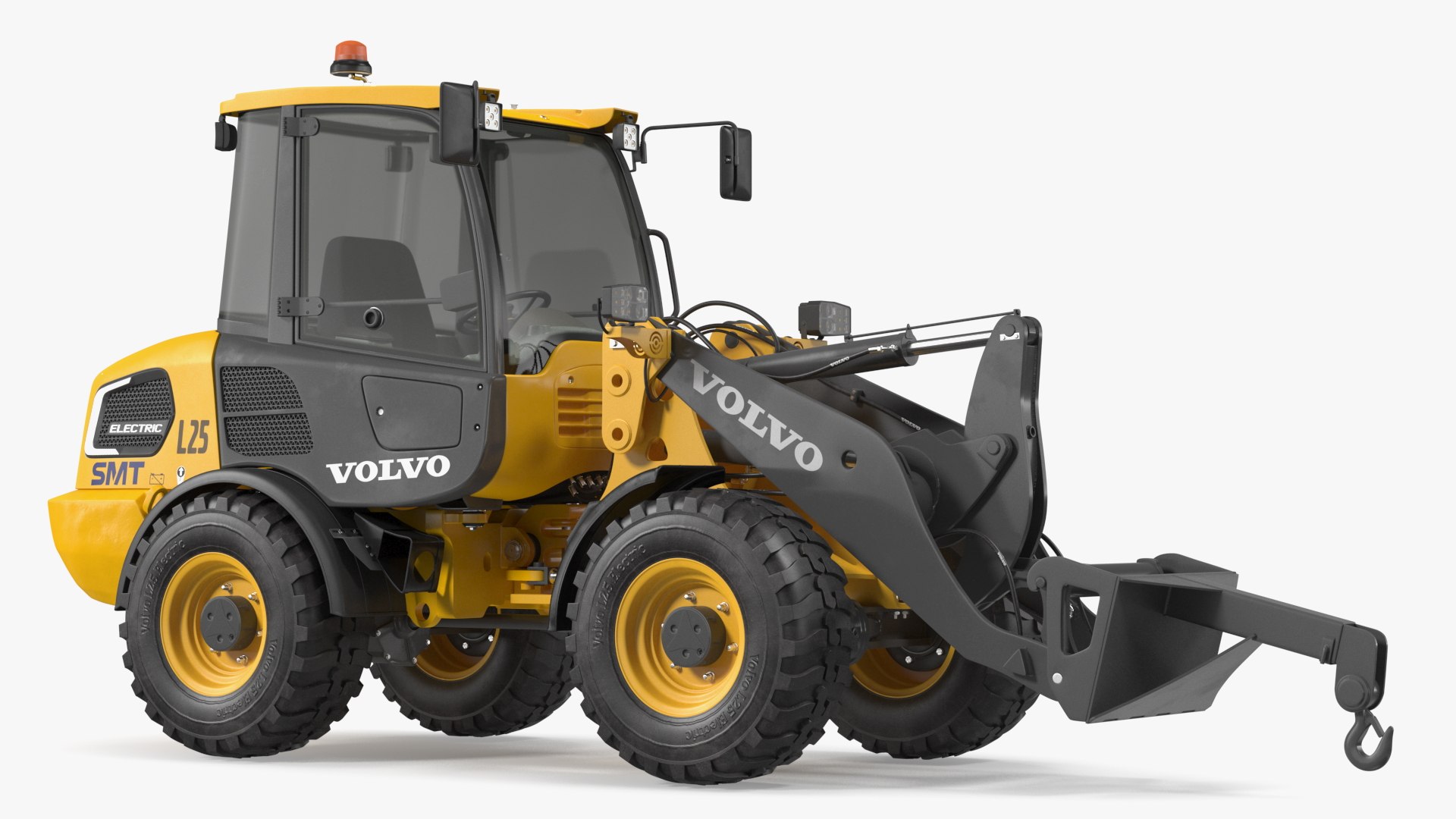 3D Volvo L25 Electric Loader with Material Handling Arm Simple Interior ...