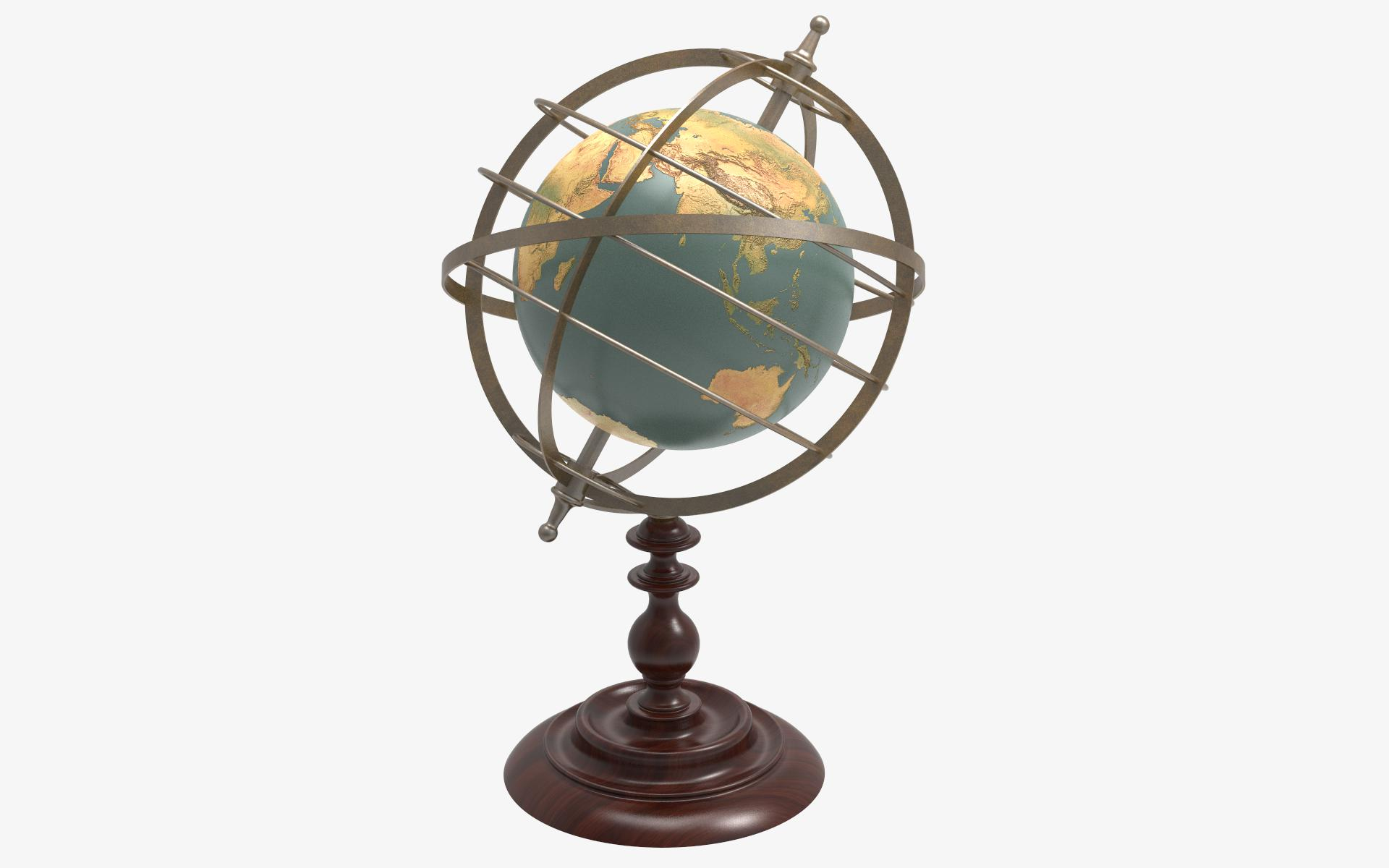 World globe terrestrial armillary sphere model - TurboSquid 1384878