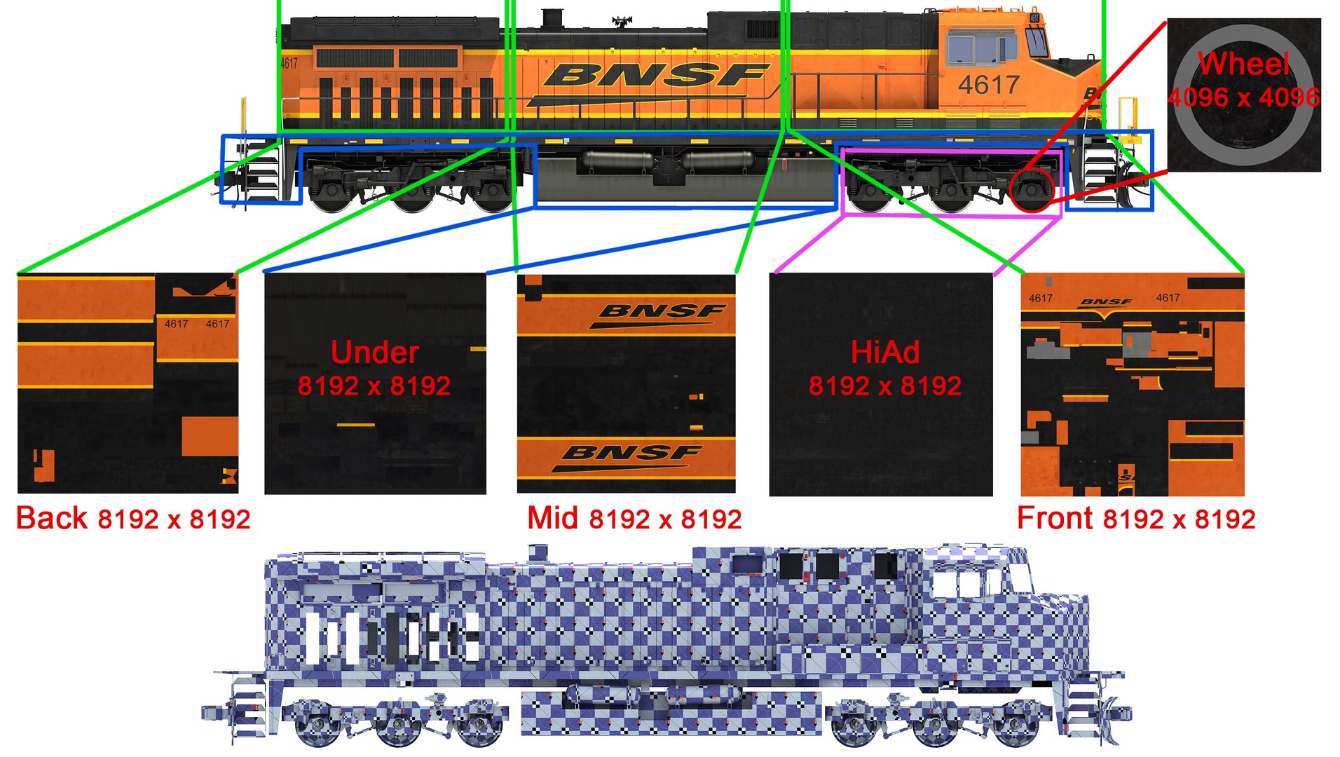 3D Ac4400cw Locomotive Bnsf - TurboSquid 1632752