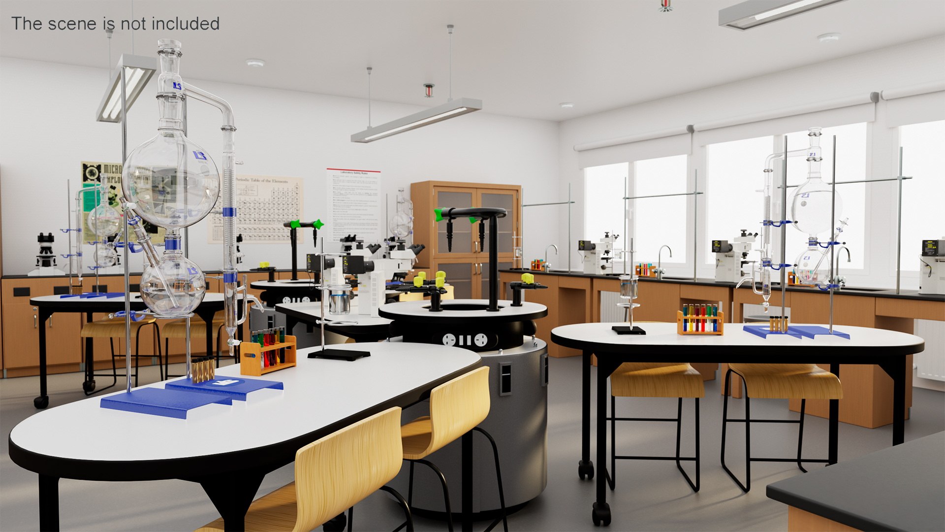 3D Modular Furniture Set With Equipment For Chemistry Classroom Model ...
