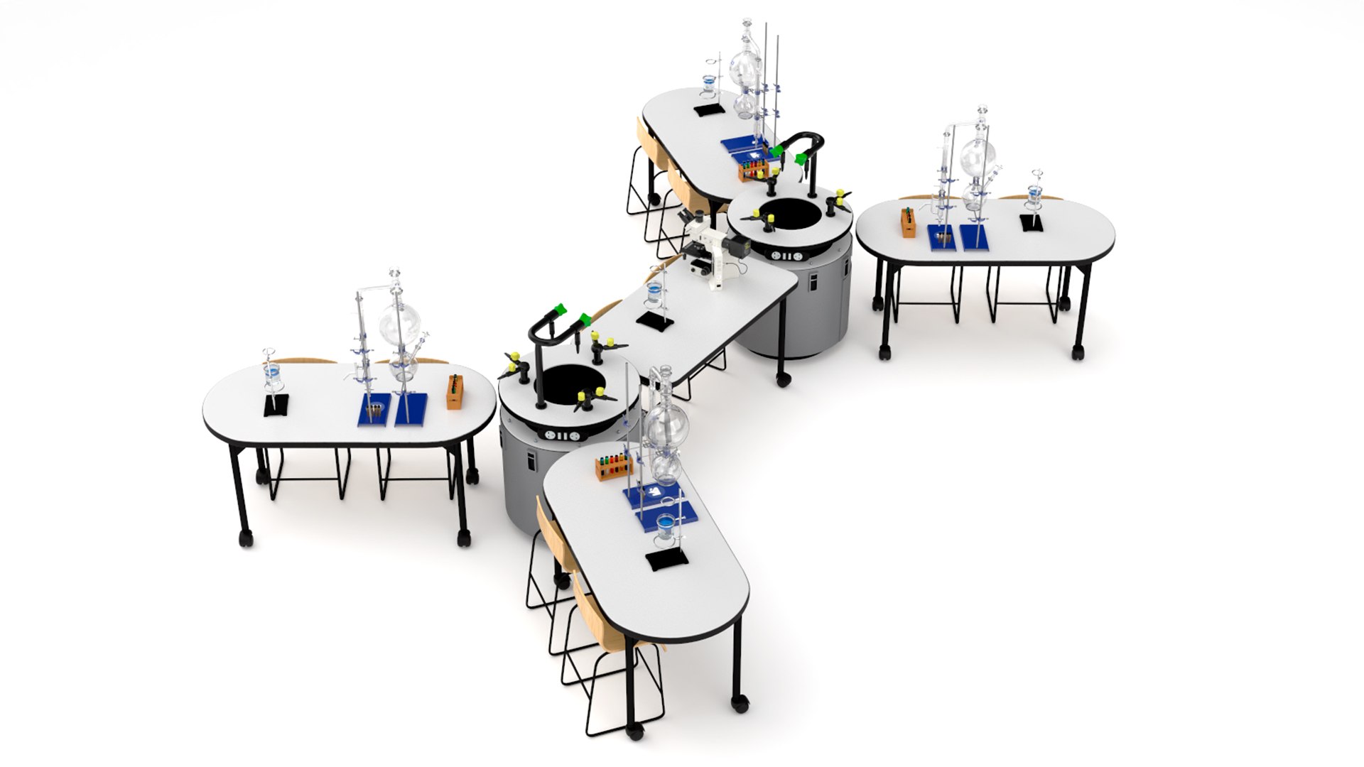 3D Modular Furniture Set With Equipment For Chemistry Classroom Model ...