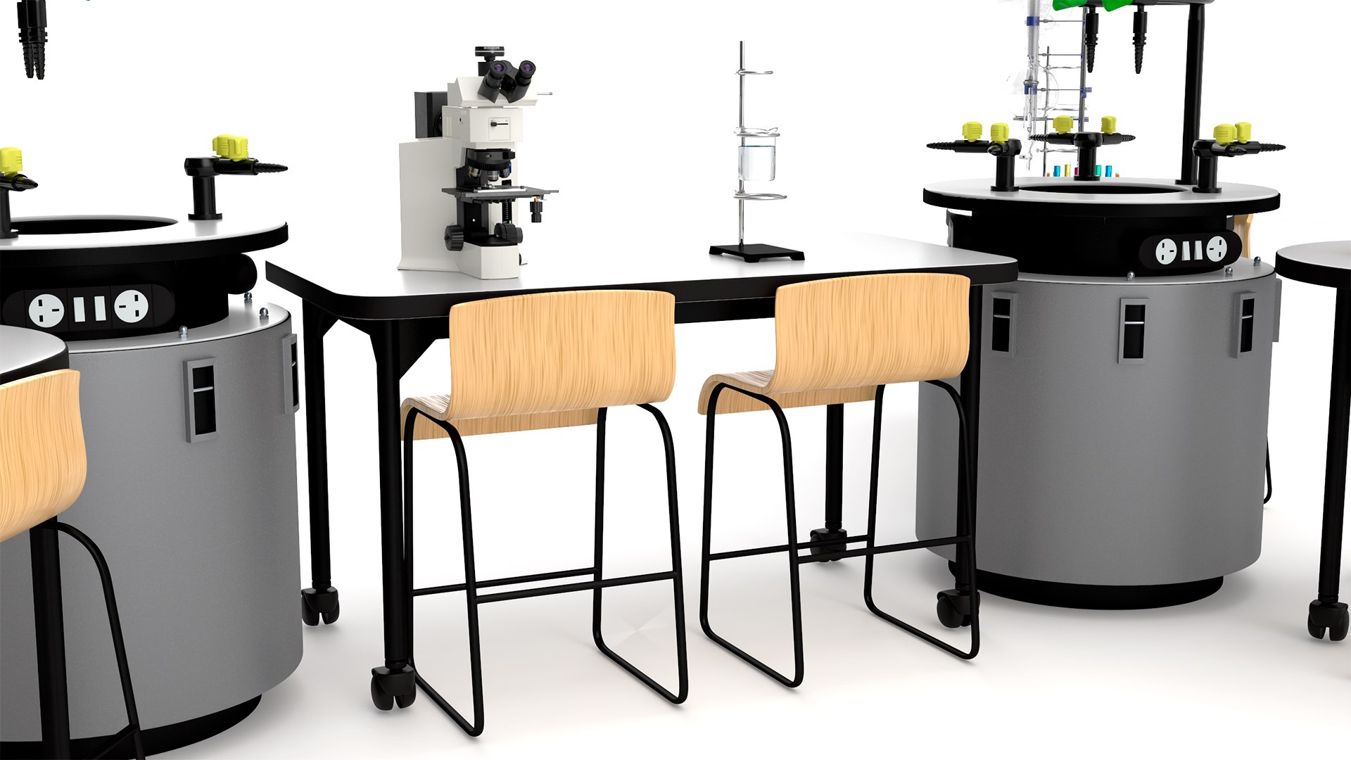 3D Modular Furniture Set With Equipment For Chemistry Classroom Model ...