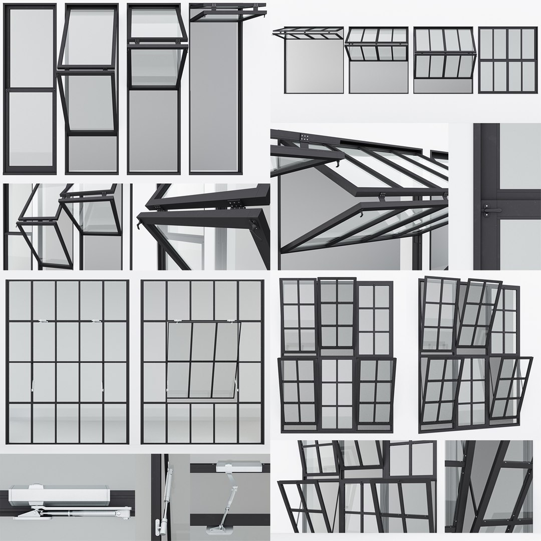 3D Collection Aluminium Window X4 Model - TurboSquid 1875520