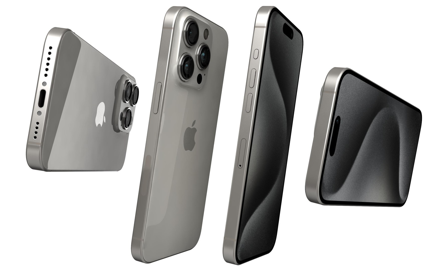 Apple IPhone 15 Pro White Titanium Model - TurboSquid 2129214