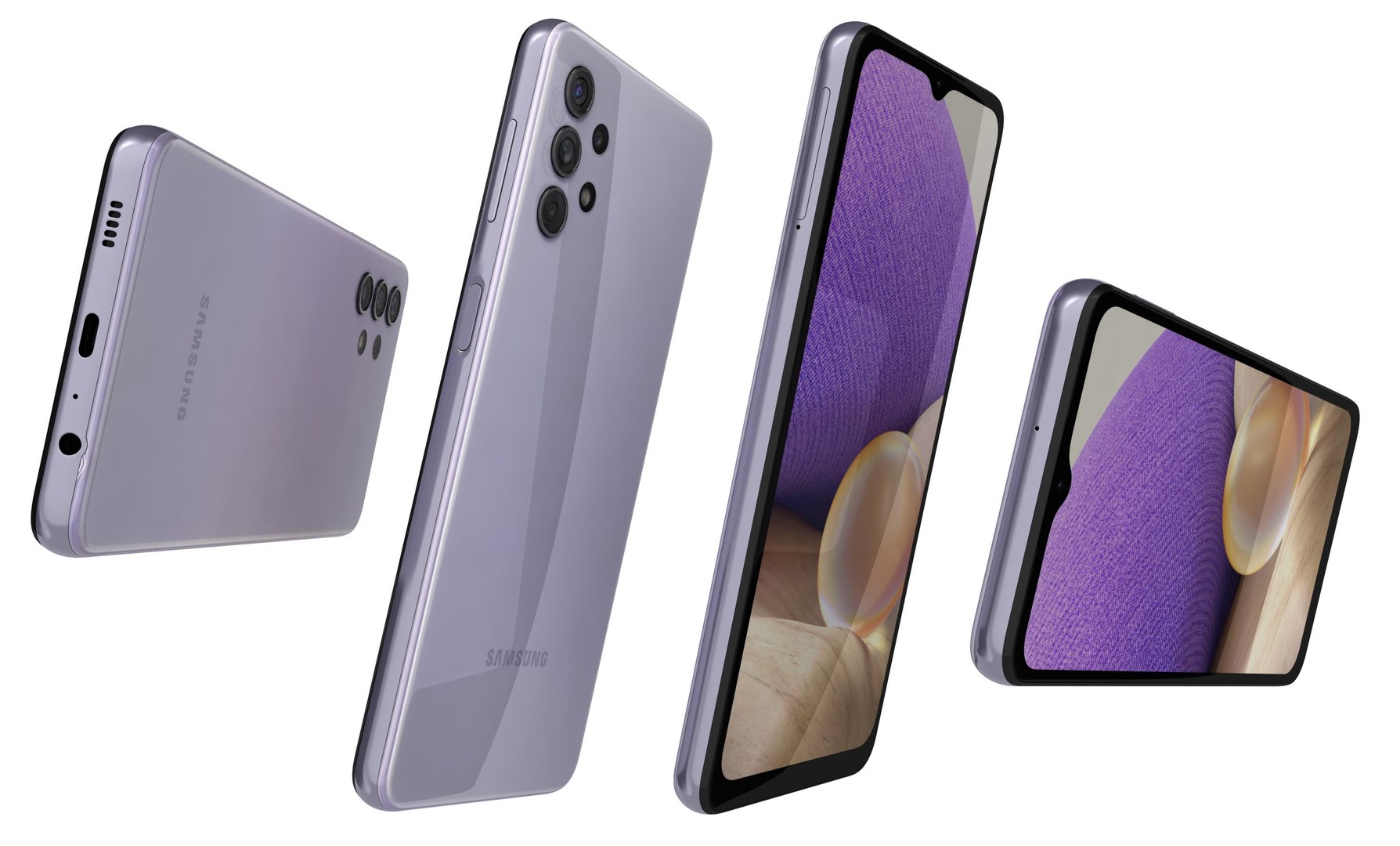 3D Samsung Galaxy A32 5G Awesome Violet Model - TurboSquid 1787282