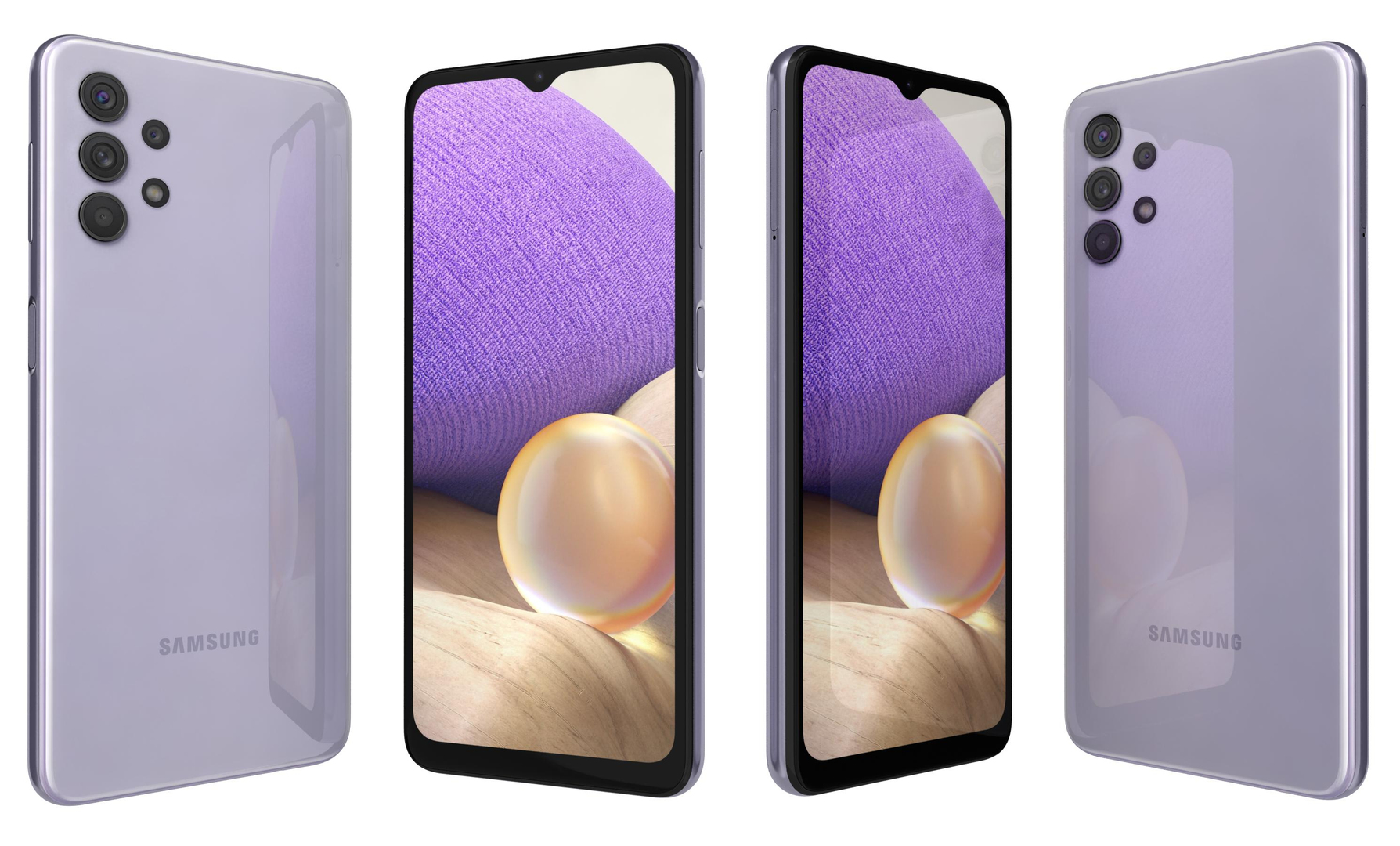 3D Samsung Galaxy A32 5G Awesome Violet model - TurboSquid 1787282