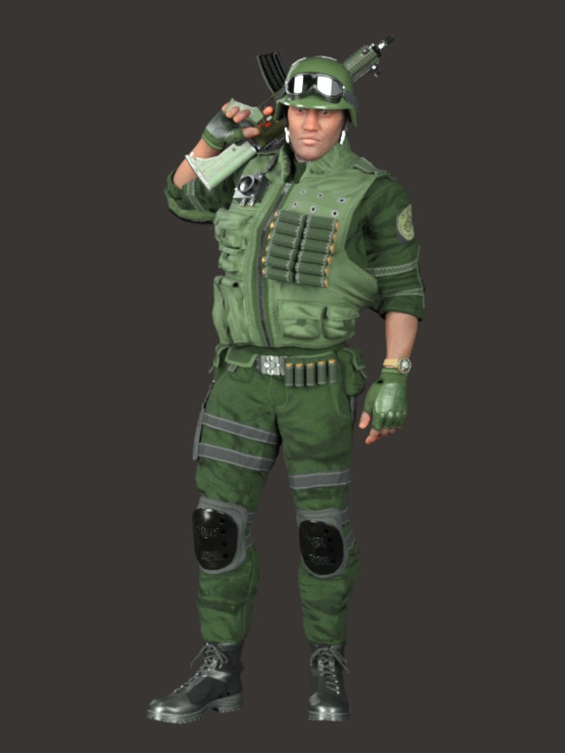 Realistic Rigged Army-C Character Man 3D Model Model - TurboSquid 2261906