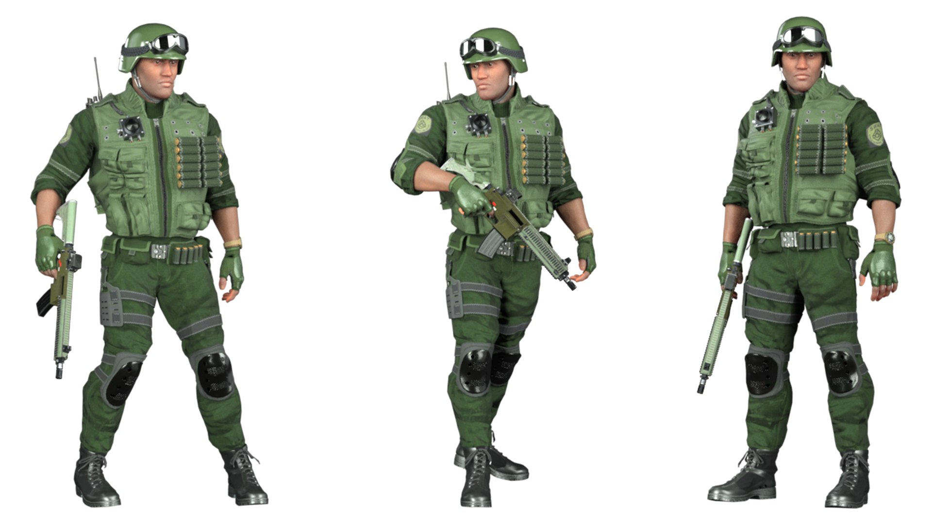 Realistic Rigged Army-C Character Man 3D Model Model - TurboSquid 2261906