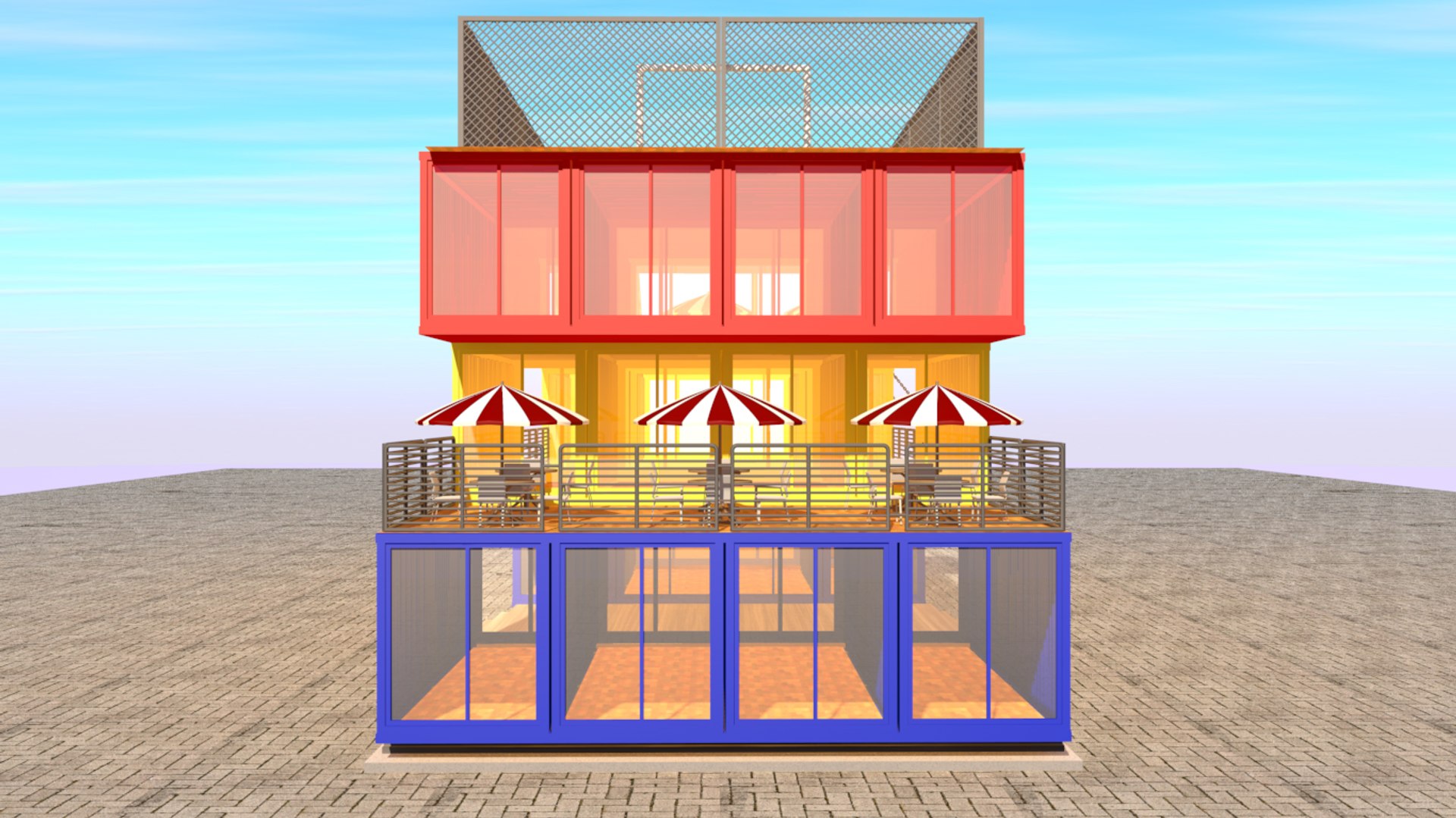 Box container restaurant model - TurboSquid 1163019