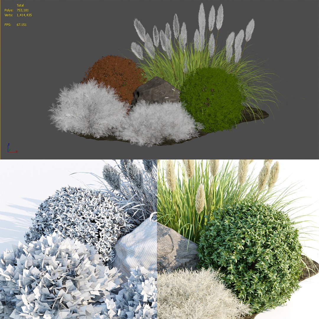 3D Garden Set Plants Collection Vol 120 Model - TurboSquid 1978006