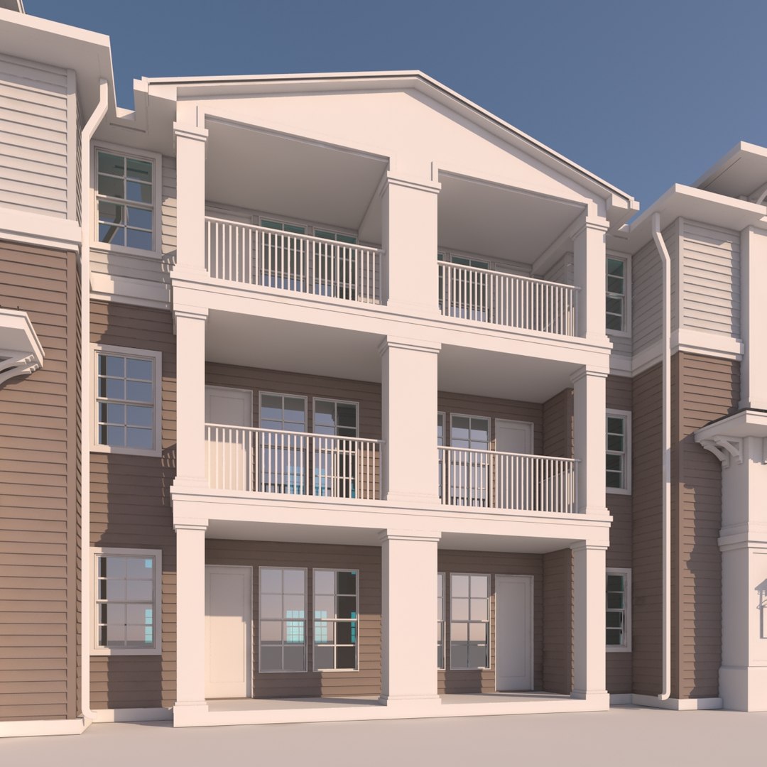 3D Town Home Townhome Model - TurboSquid 1395983