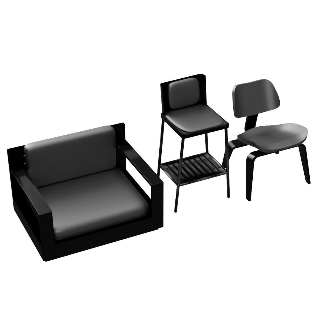 3 Different Type Chair 3D - TurboSquid 1811475