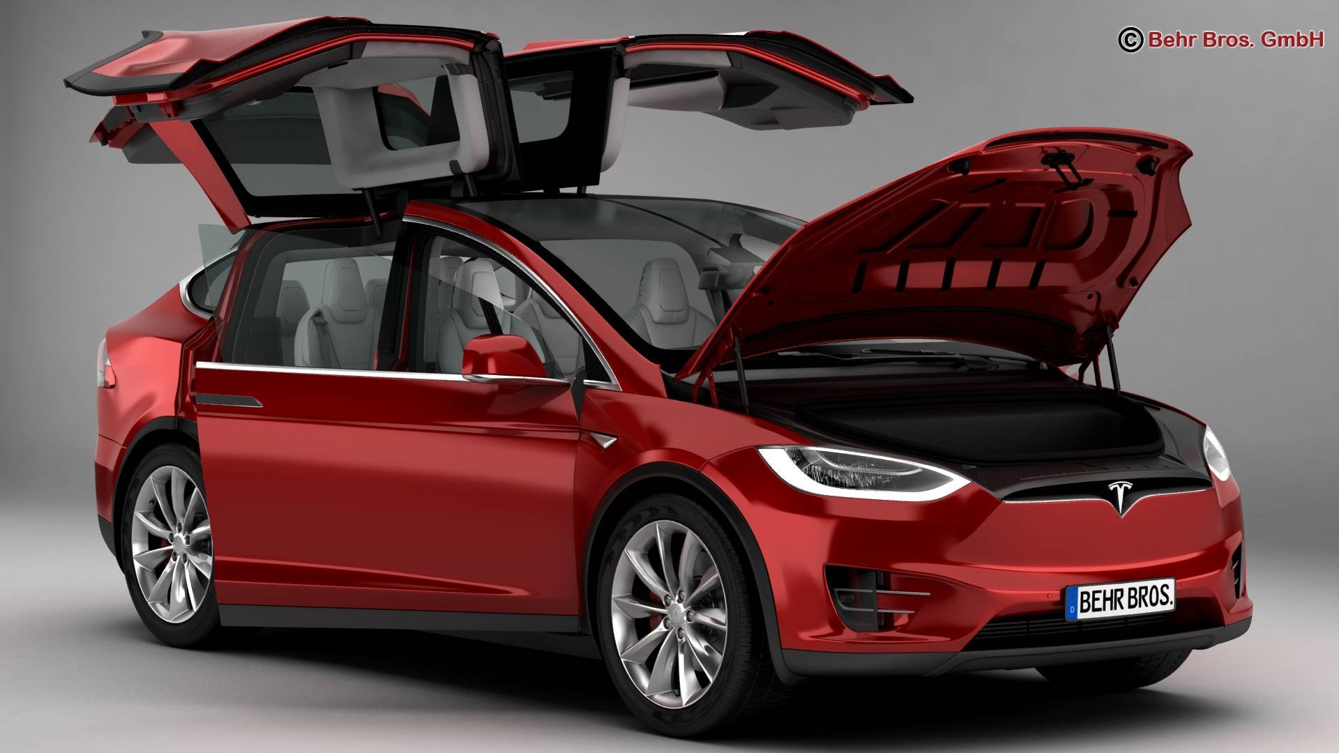 Tesla X 2017 Modelled 3d 3ds