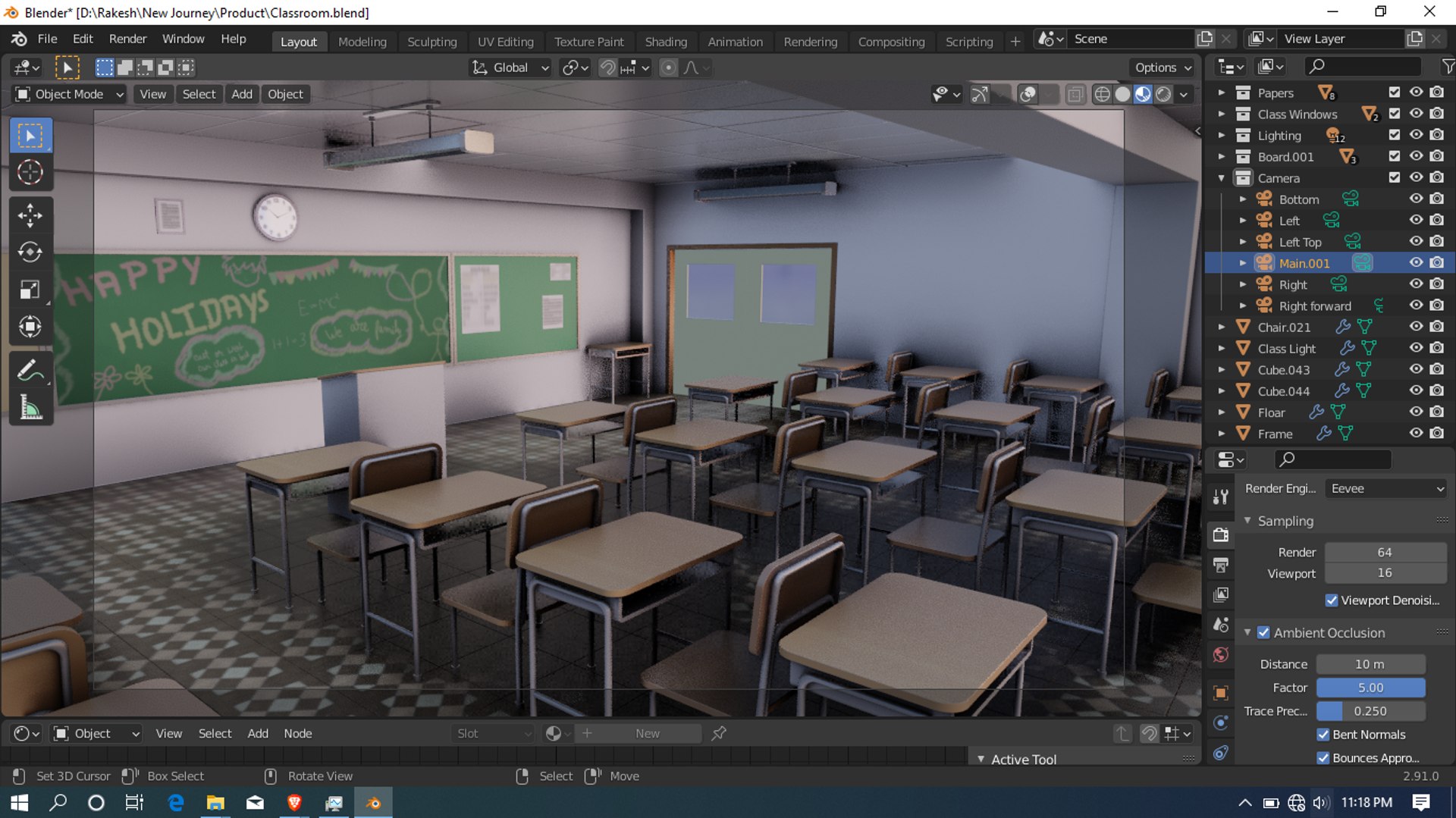 Japanese Classroom 3D Model - TurboSquid 1741231