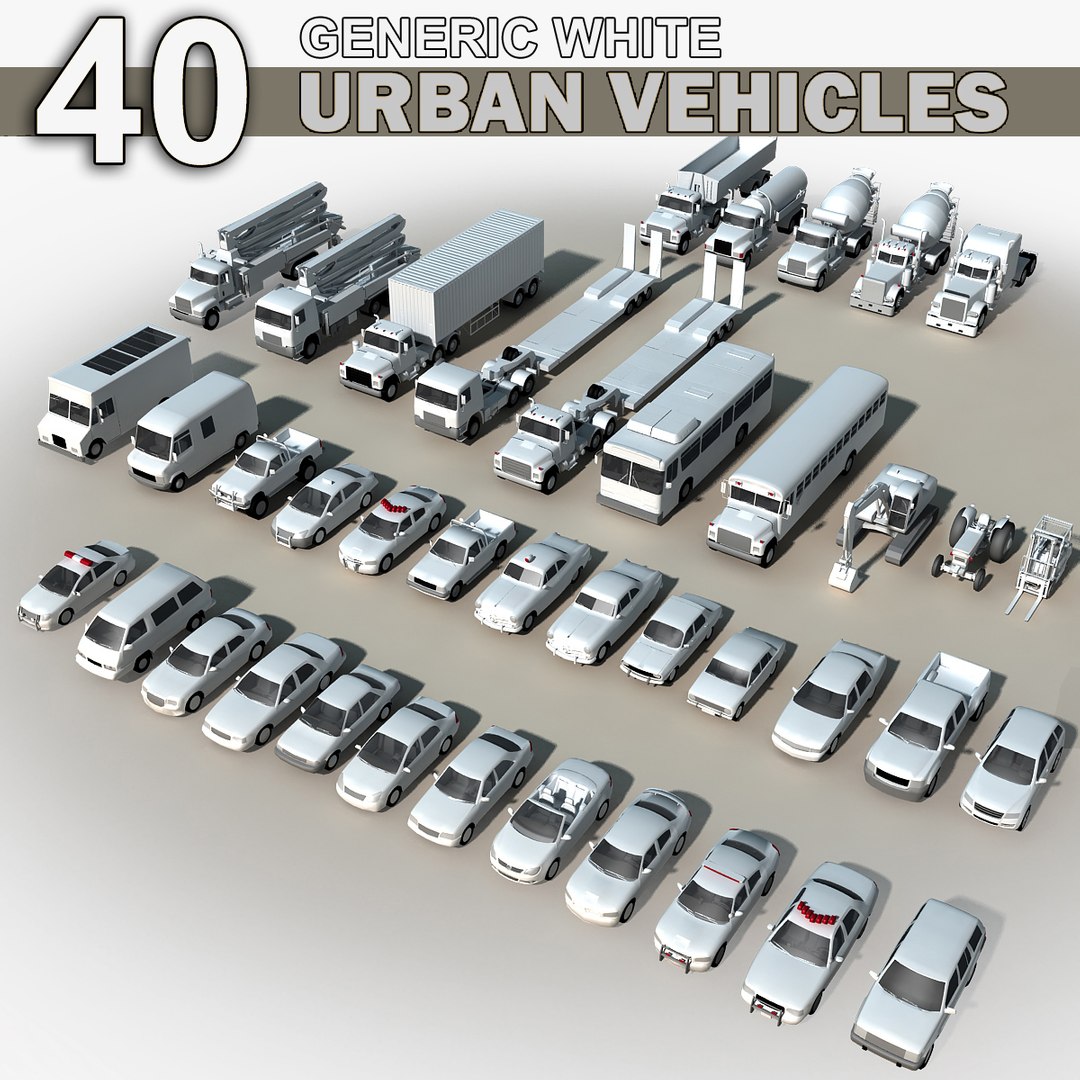 3D 40 Real-time GENERIC Vehicles Model - TurboSquid 1733250