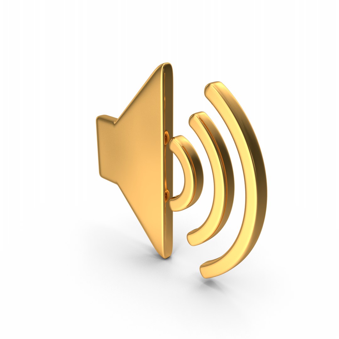3D Model Sound Icon Gold - TurboSquid 2316664