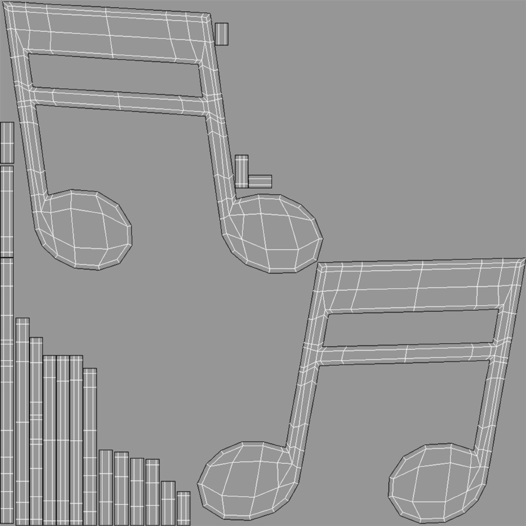 Slanted Beamed Sixteenth Note 3D Model - TurboSquid 2168731