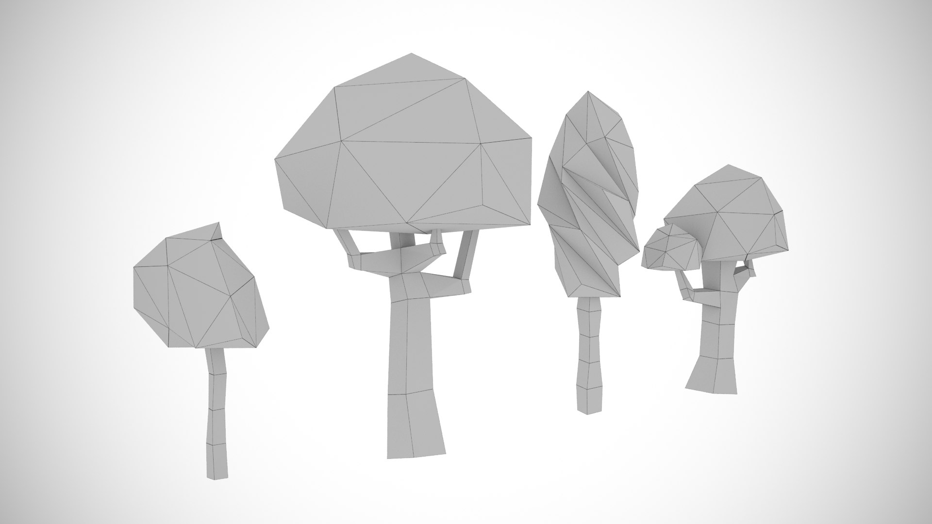 3D Tree Set Low-poly - TurboSquid 2053763