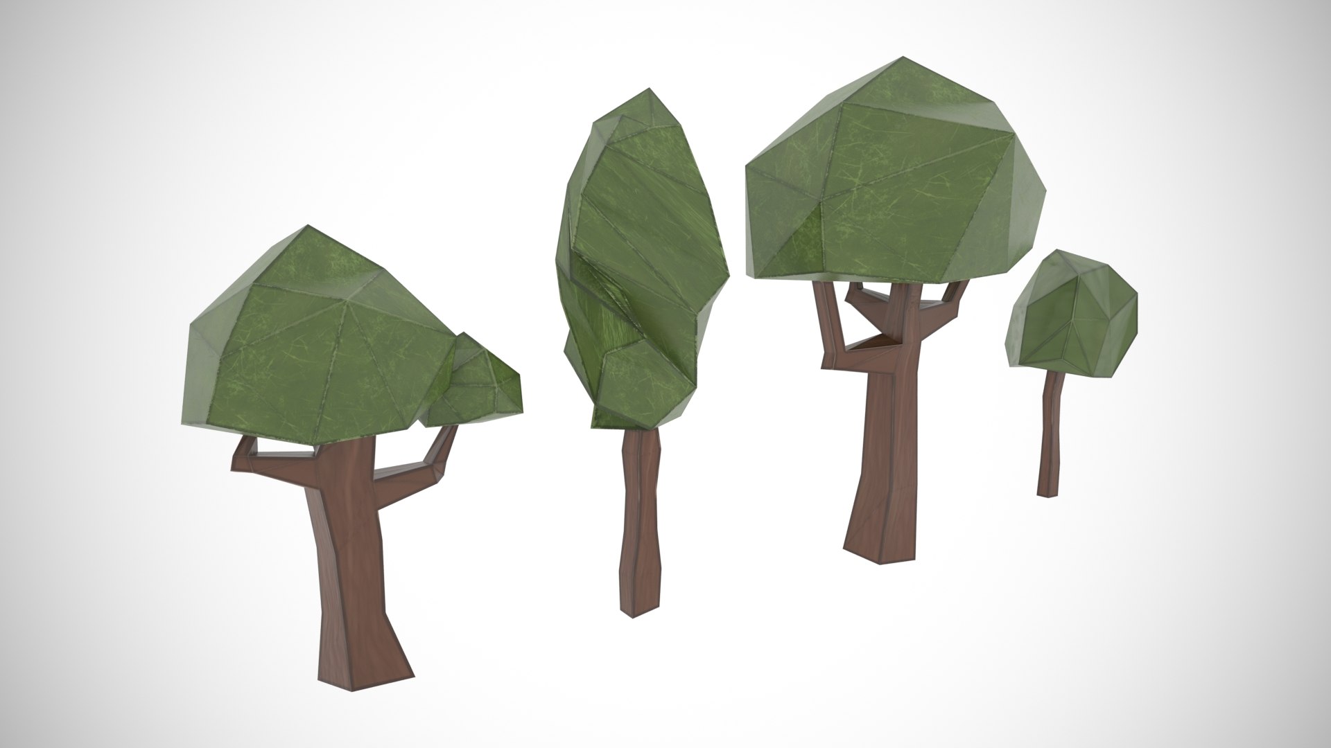 Tree Set Low-poly3D模型 - TurboSquid 2053763