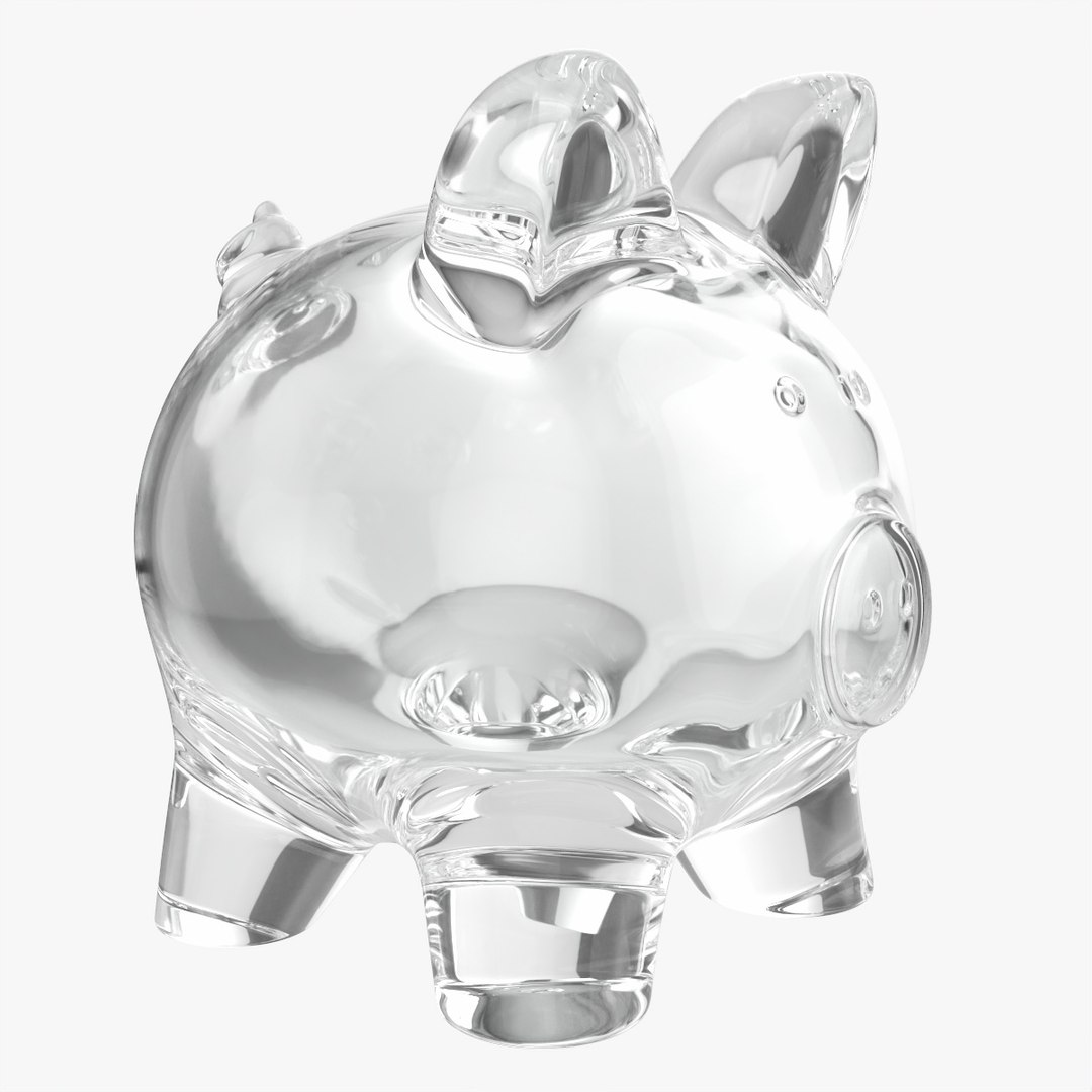 3D Glass piggy money bank - TurboSquid 1742169